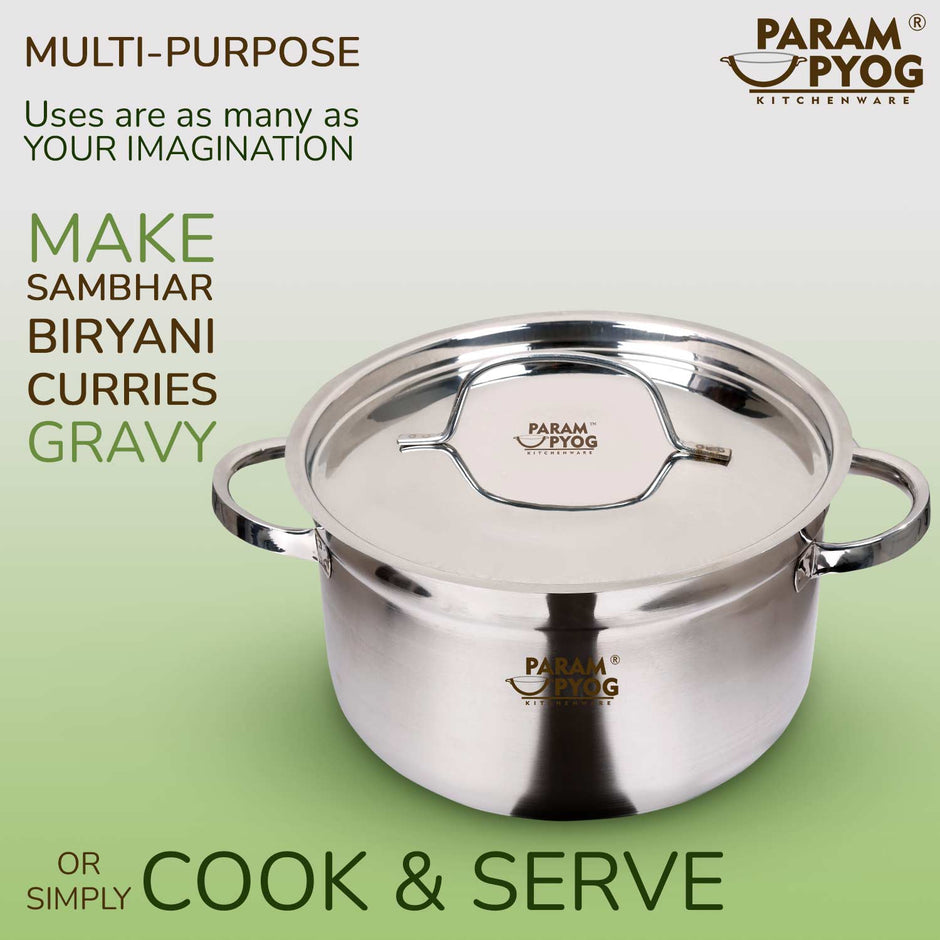 Stainless Steel Biryani/Sambar pot – Param Upyog